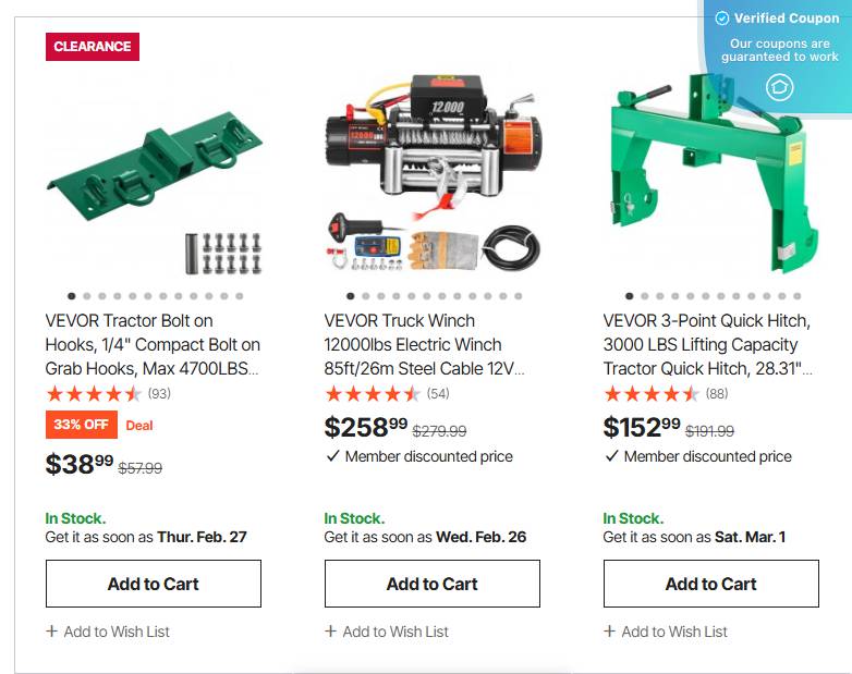 20% Off Vevor Coupons & Discount Codes - March 2025