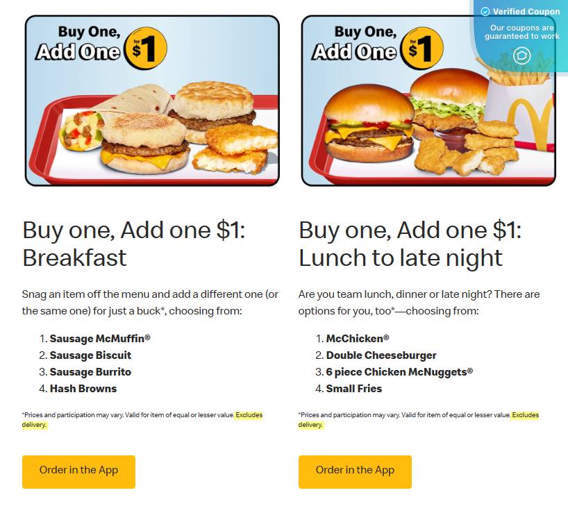 $10 off McDonald's Coupons & Discounts - March 2025