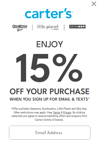 20% Off Carter's Coupons & Discount Codes + 7.5% Cash Back