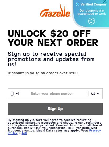 25% Off Gazelle Coupons & Discount Codes - March 2025