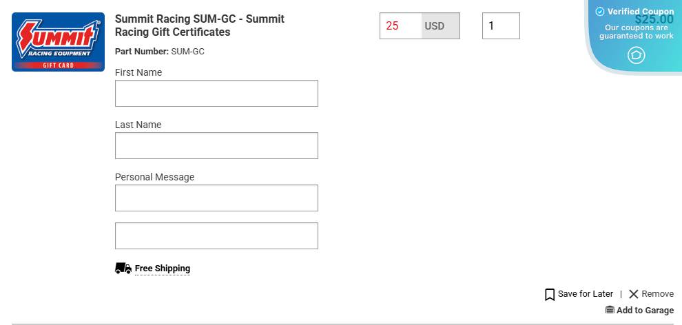 50% Off Summit Racing Coupons & Promo Codes - March 2025