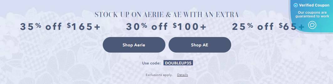 50% Off Aerie Coupons & Promo Codes - March 2025