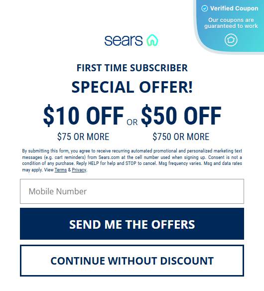 25% Off Sears Coupons & Coupon Codes - March 2025