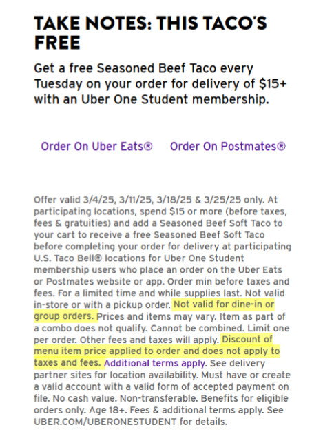 Taco Bell Coupons: Save $10
