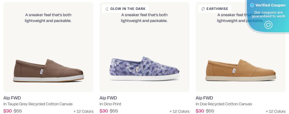 30% Off TOMS Coupons & Promo Codes - March 2025