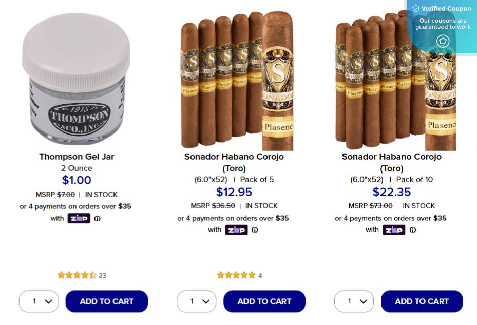 20% Off Thompson Cigar Coupons - March 2025
