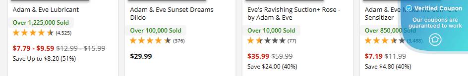 60% Off Adam and Eve Coupons & Discount Codes - March 2025