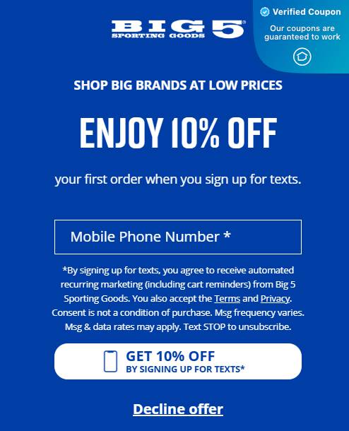 20% Off Big 5 Coupons & Promo Codes - March 2025