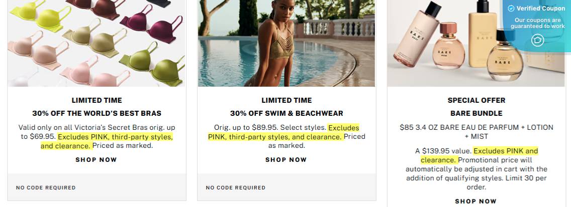 Victoria's Secret Coupons & Coupon Codes: 40% Off - March 2025