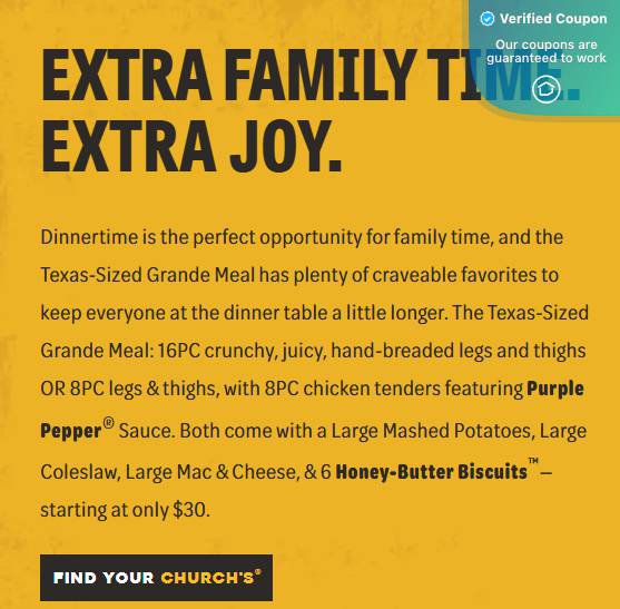 Church's Chicken Coupons & April 2025 Coupon Codes