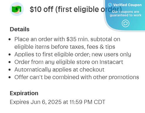 $10 Off Instacart Coupons & Promo Codes - April 2025