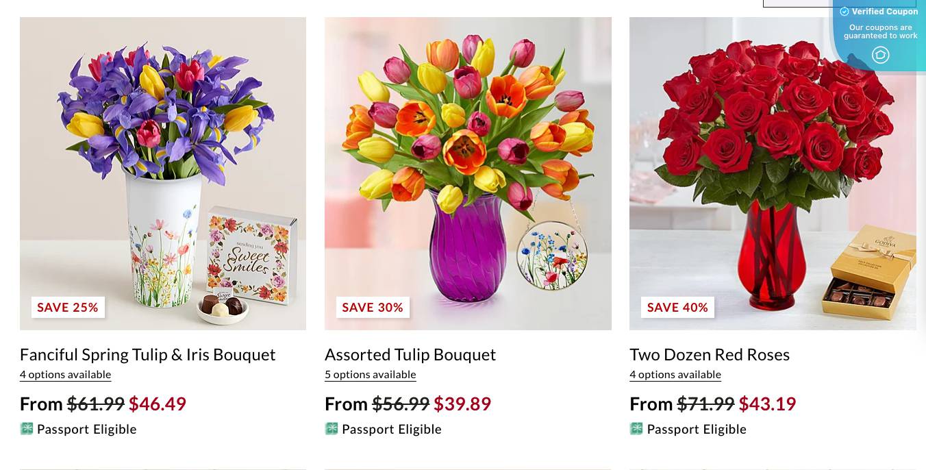40% Off 1800Flowers Coupons & Coupon Codes - March 2025