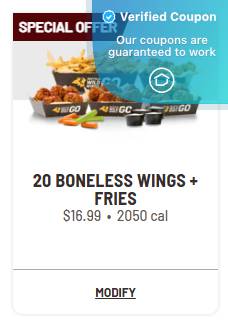 20% Off Buffalo Wild Wings Coupons & Coupon Codes - April 2025