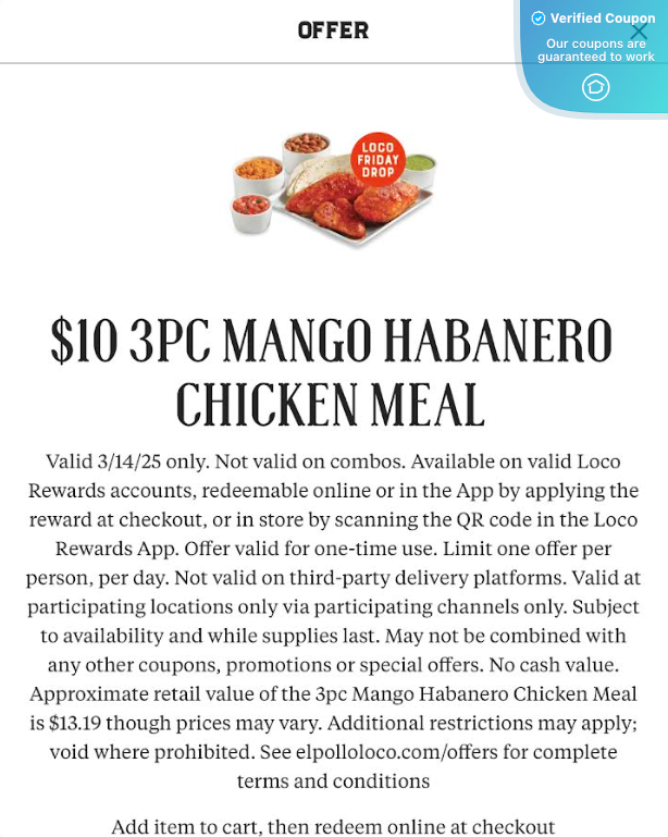$10 Off El Pollo Loco Coupons, Specials & Deals - May 2025