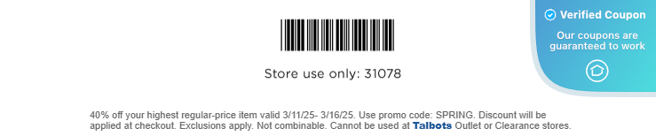 50% Off Talbots Coupons & Promo Codes - March 2025