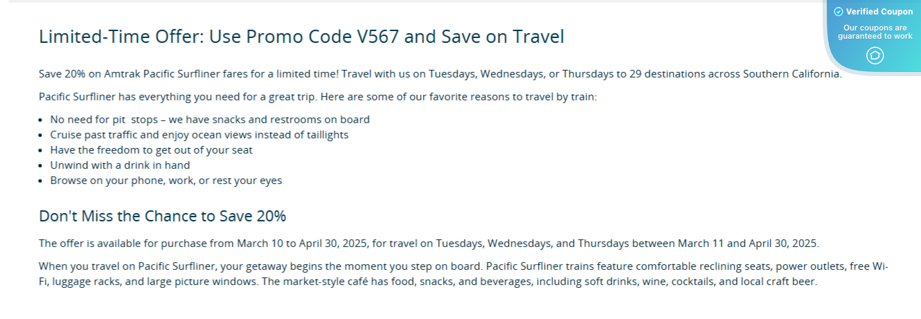 10% Off Amtrak Coupons & Discount Codes - April 2025