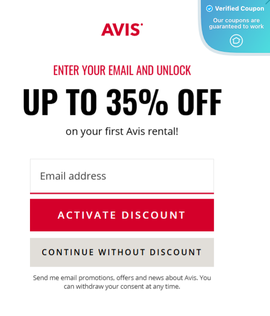 35% Off Avis Coupons & Discount Codes - March 2025