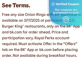 Burger King Coupons & Coupon Codes: 25% Off - March 2025