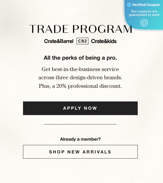 20% Off Crate and Barrel Coupons & Promo Codes - April 2025