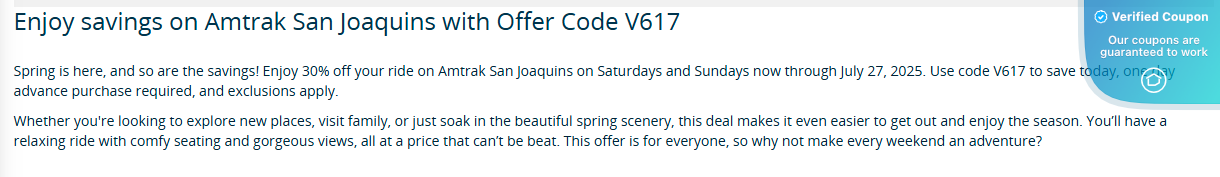 10% Off Amtrak Coupons & Discount Codes - April 2025