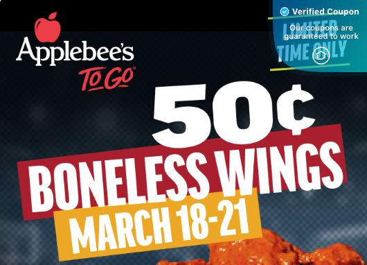 $15 Off Applebees Coupons & Promo Codes - April 2025