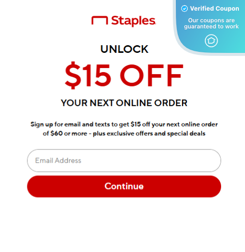 $15 Off Staples Coupons & Coupon Codes - April 2025
