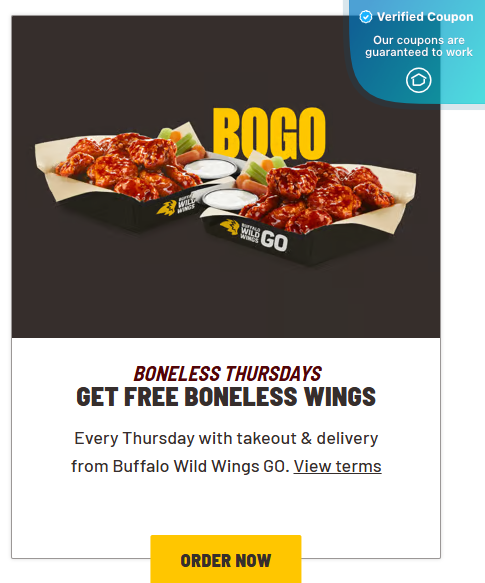 20% Off Buffalo Wild Wings Coupons & Coupon Codes - March 2025