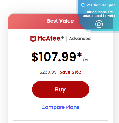 65% Off McAfee Coupons & Discounts + 18% Cash Back - April