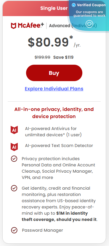 20% Off McAfee Coupons & Promo Codes - April 2025