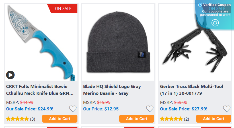 Blade HQ Coupons: Save $60 w/2025 Coupon Codes