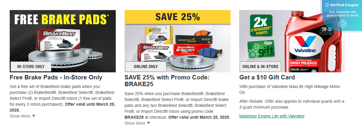 20% Off O'Reilly Auto Parts Coupons & Promo Codes - April