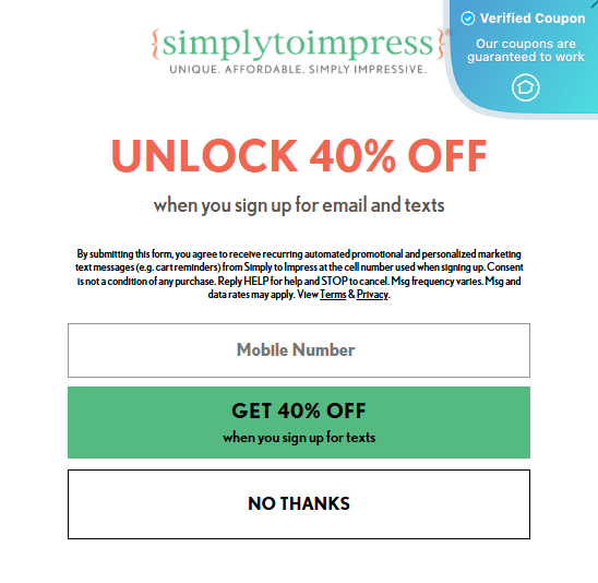 Simply To Impress Coupons & Promo Codes: 50% Off