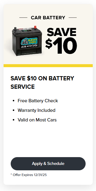 $20 Off Mavis Tires Coupons & Discounts + 12.5% Cash Back