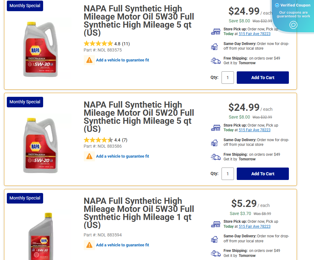 50% Off NAPA Coupons & Coupon Codes - April 2025