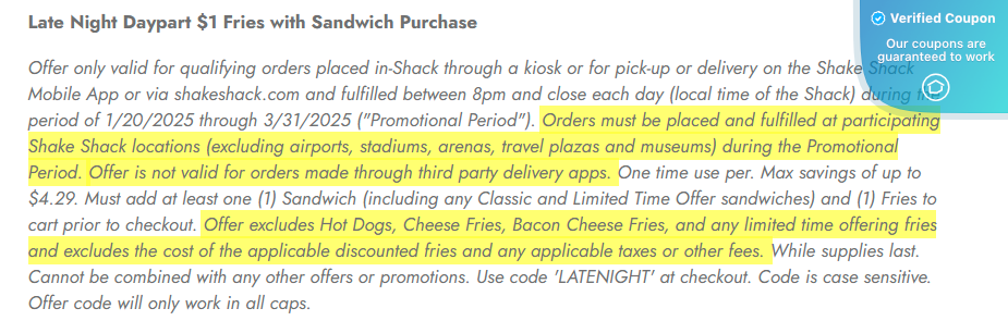 20% Off Shake Shack Coupons & Promo Codes - March 2025