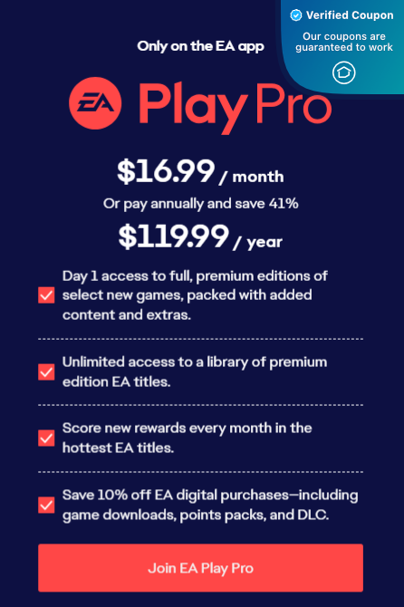 40% Off EA Coupons, Promotions & Discounts - April 2025