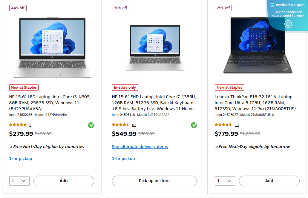 $15 Off Staples Coupons & Coupon Codes - April 2025