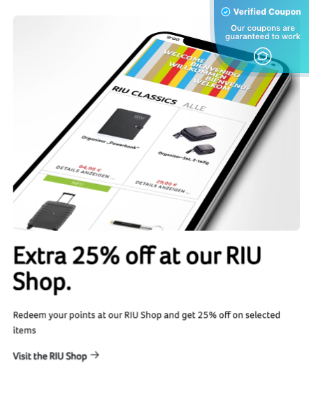 50% Off Riu Coupons & Promo Codes - April 2025