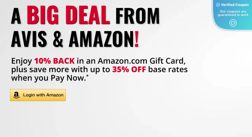 35% Off Avis Coupons & Discount Codes + 1% Cash Back