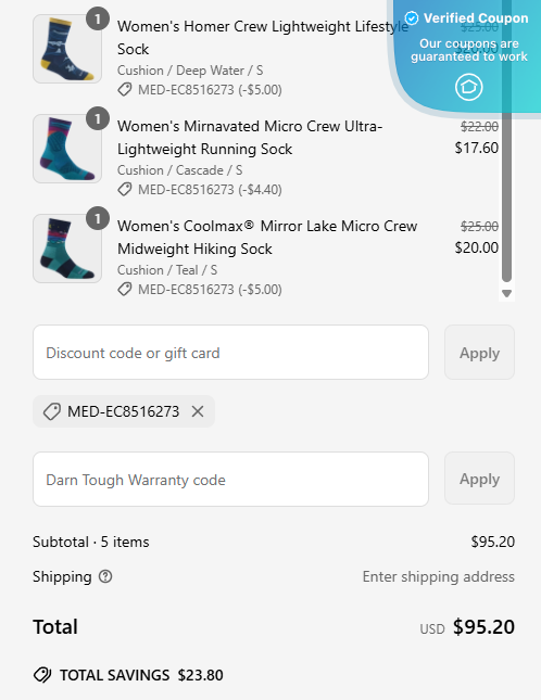 20% Off Darn Tough Coupons & Discount Codes - May 2025