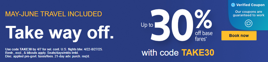30% Off Southwest Coupons & Promo Codes + 1.13% Cash Back