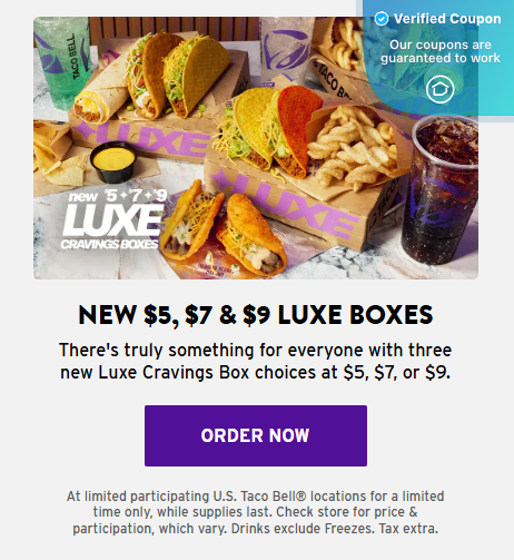 5% Off Taco Bell Coupons & Promo Codes - April 2025