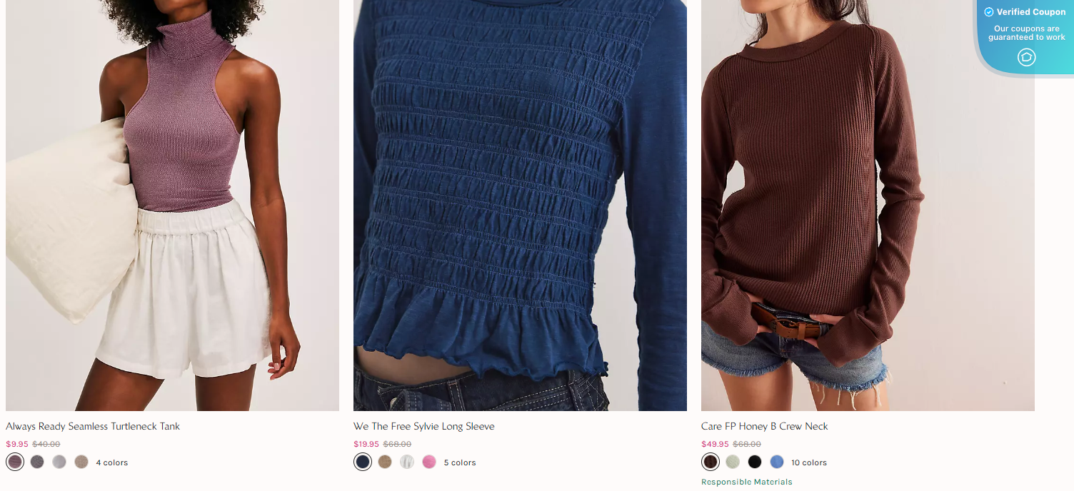 65% Off Free People Coupons & Promo Codes + 2% Cash Back