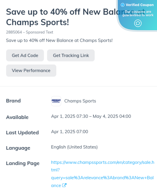 20% Off Champs Coupons & Promo Codes + 2% Cash Back - April