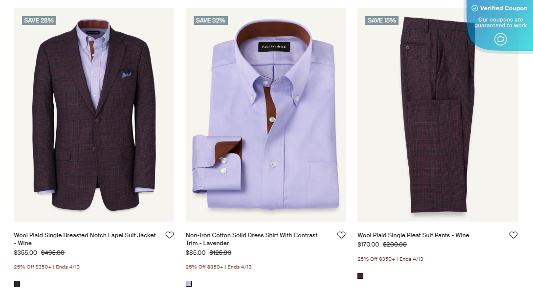 30% Off Paul Fredrick Coupons & Promo Codes - April 2025