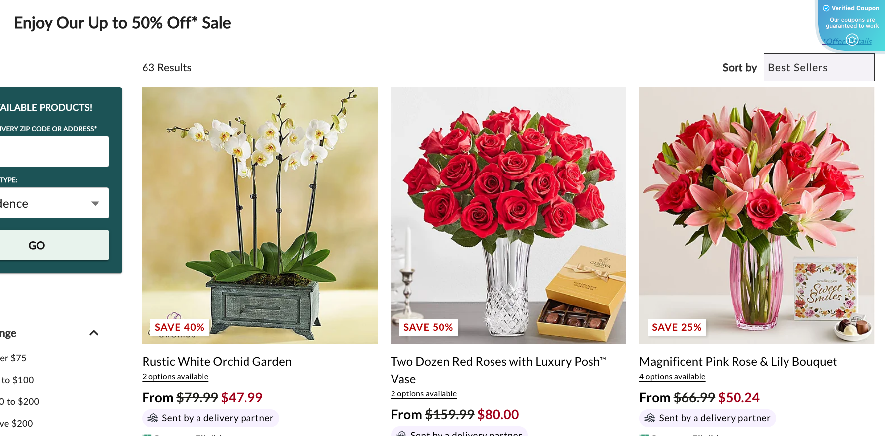 40% Off 1800Flowers Coupons & Promo Codes + 2.5% Cash Back