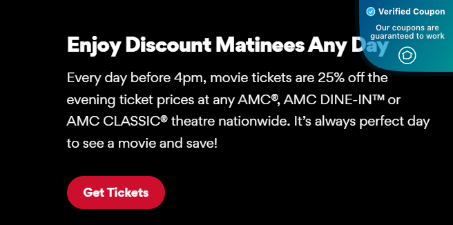 25% Off AMC Coupons, Promotions & Discounts - May 2025