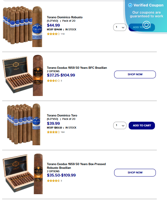 85% Off Thompson Cigar Coupons & Promo Codes + 2% Cash Back