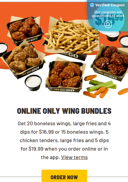 50% Off Buffalo Wild Wings Coupons & Promo Codes - May 2025