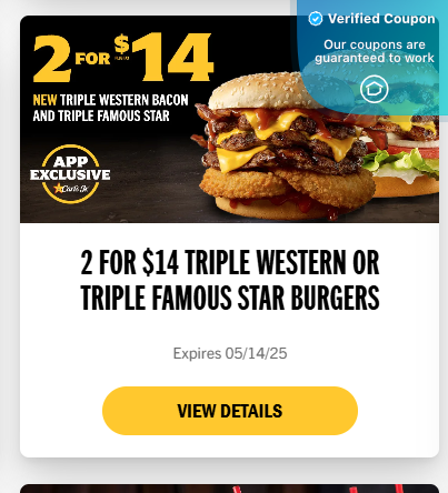 50% Off Carl's Jr Coupons, Specials & Deals - May 2025